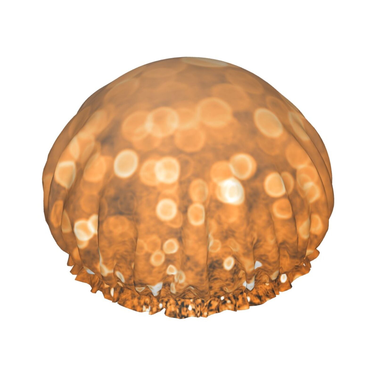 Disketp Sparkling Orange And Black Shower Caps,Reusable Shower Cap For ...