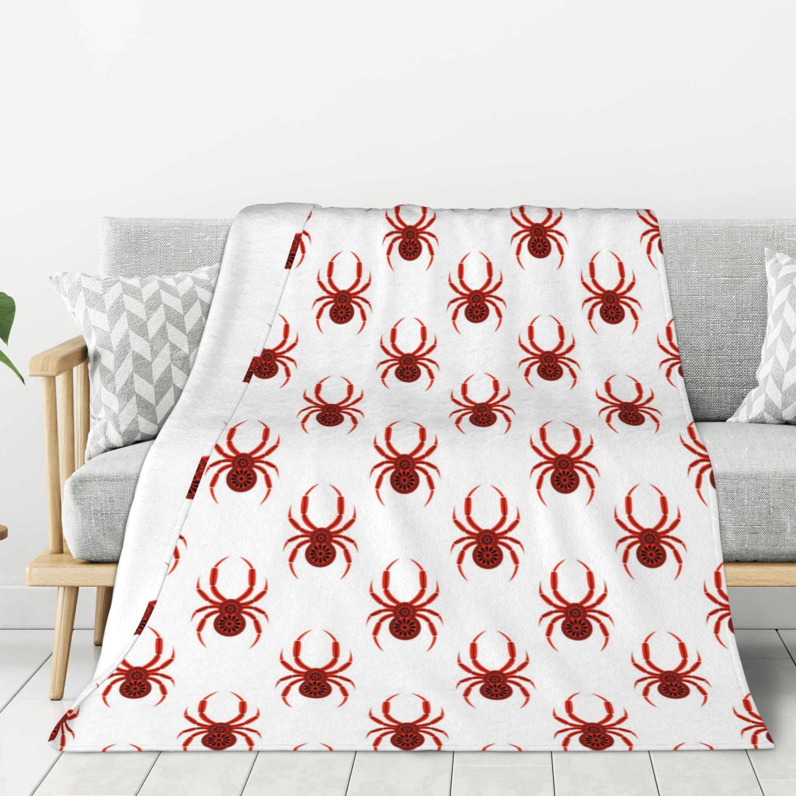Disketp Spiders Insects Cozy Flannel Fleece Throw Blanket: Has a ...
