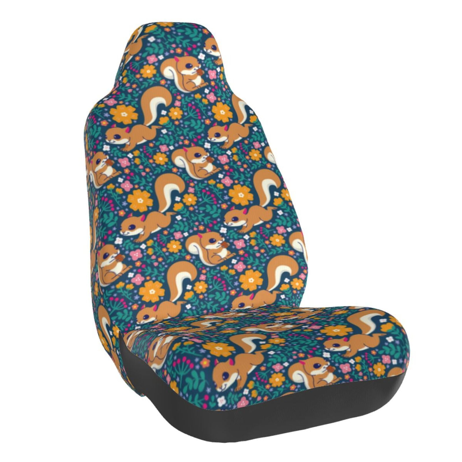 Disketp Squirrel Garden Delight Car Seat Covers Universal Front Seat ...