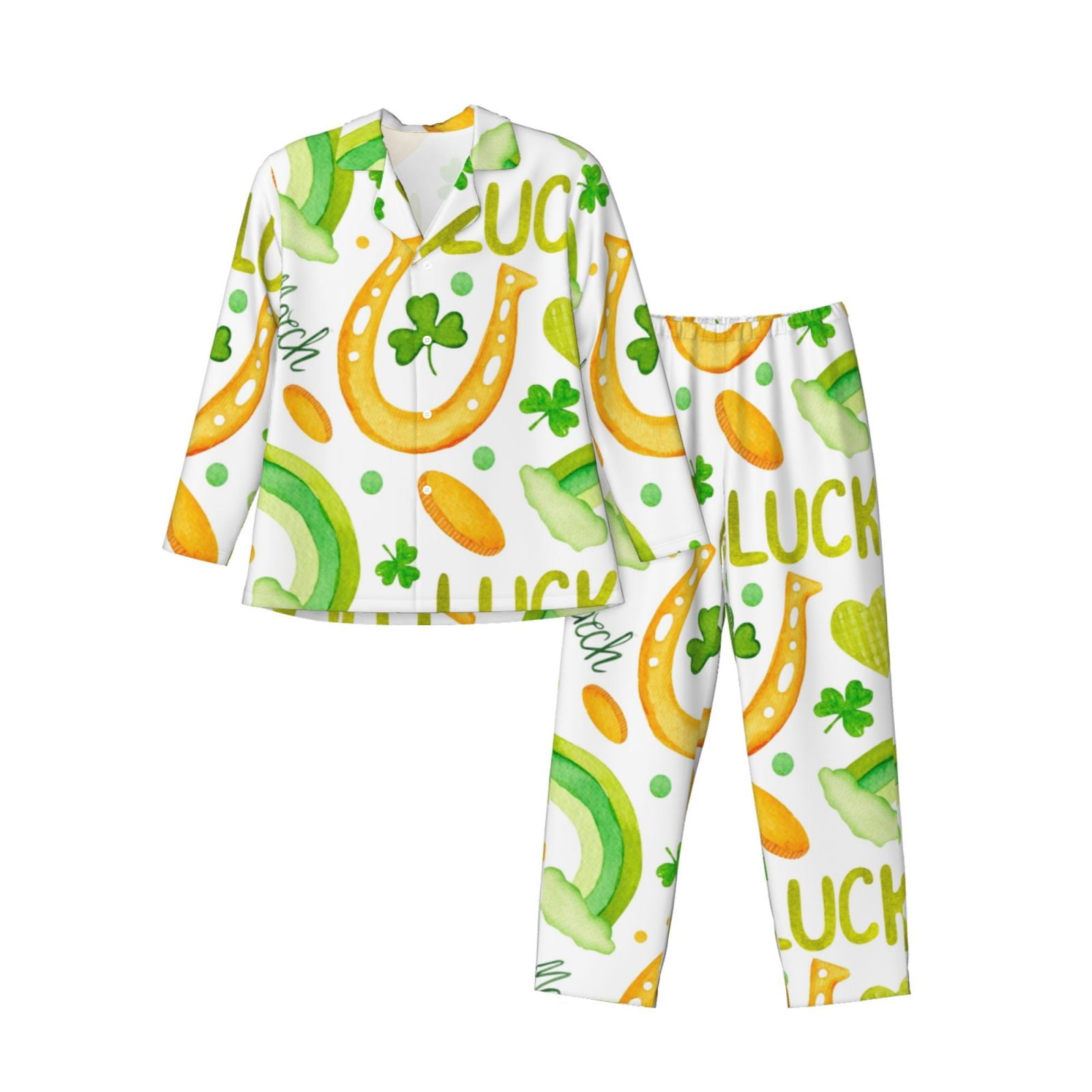 Disketp St Patrick's Day1 for Pajamas Set Long Sleeve Sleepwear Mens ...