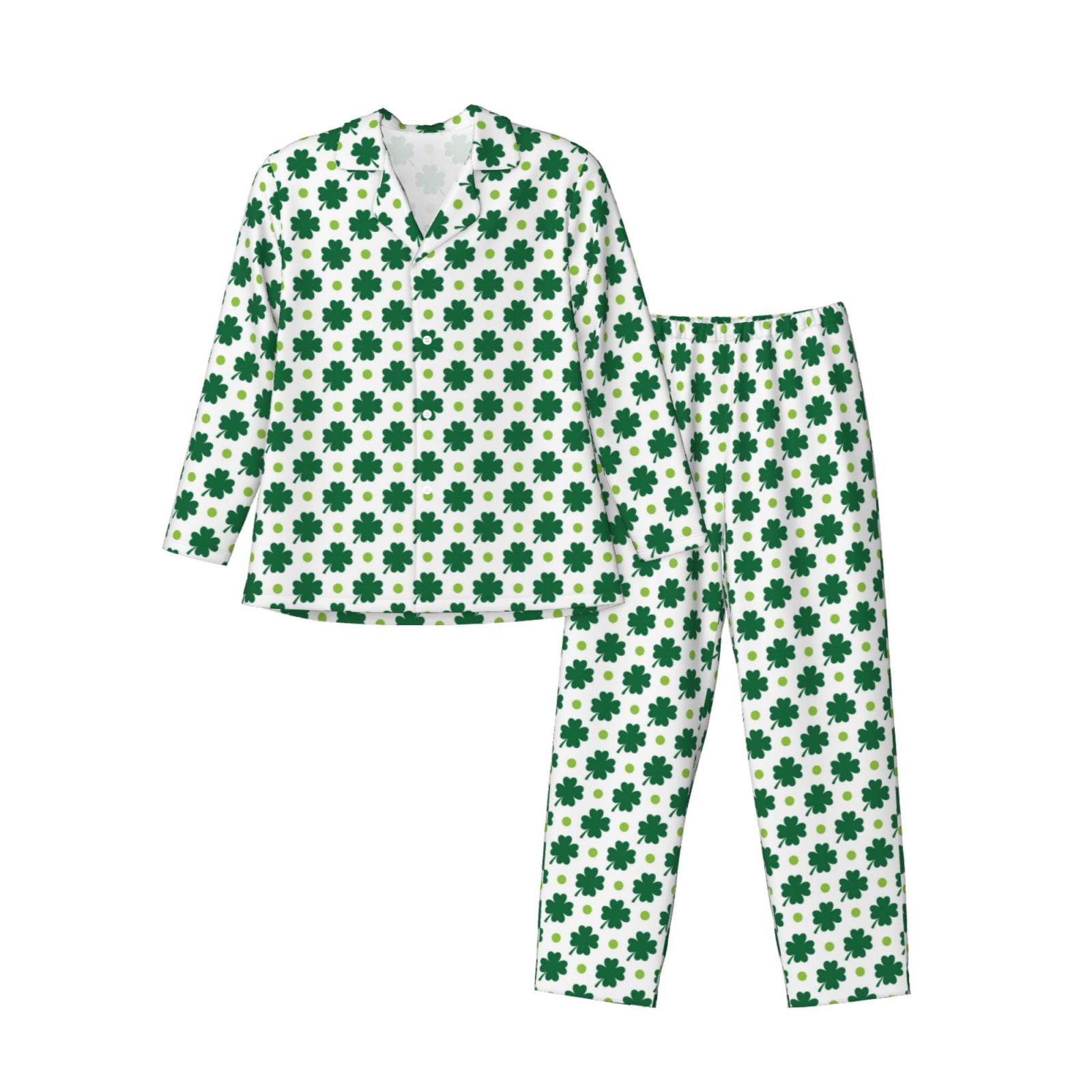 Disketp St. Patrick’s day for Pajamas Set Long Sleeve Sleepwear Mens ...