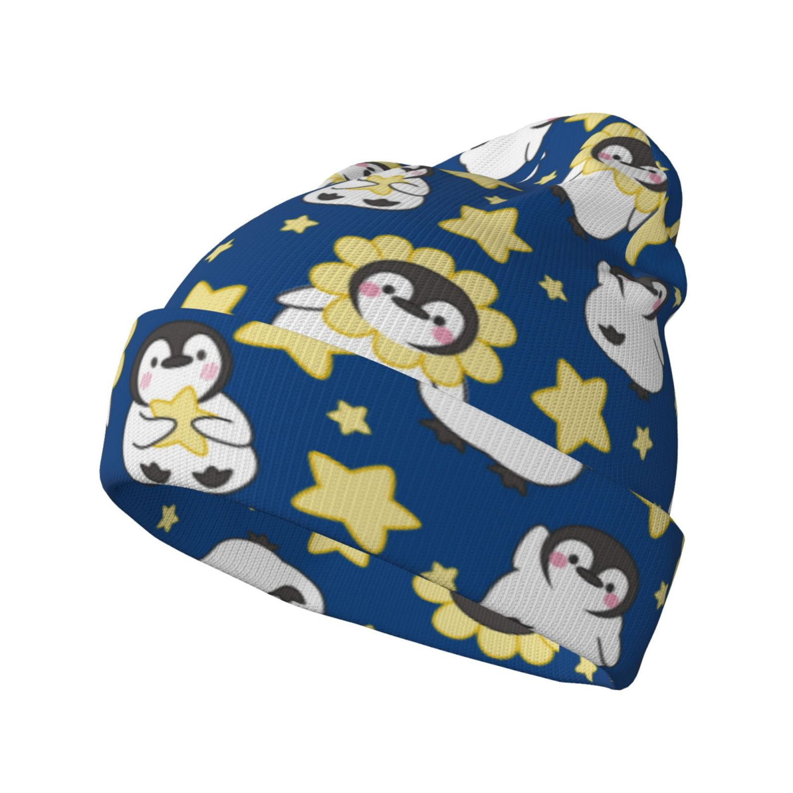 Disketp Star Penguin Winter Beanie for Men Women Beanie Knit Hat Cuffed ...