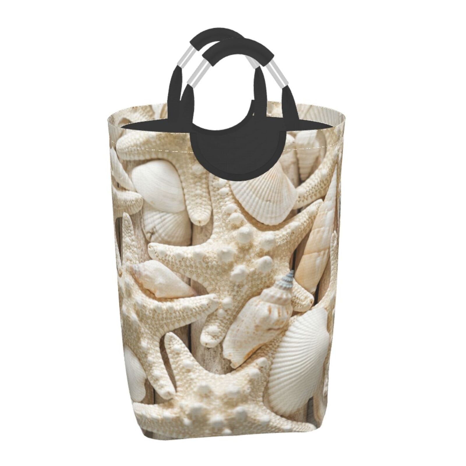 Disketp Starfish and Sea Shells Square Laundry Bag Large Collapsible ...