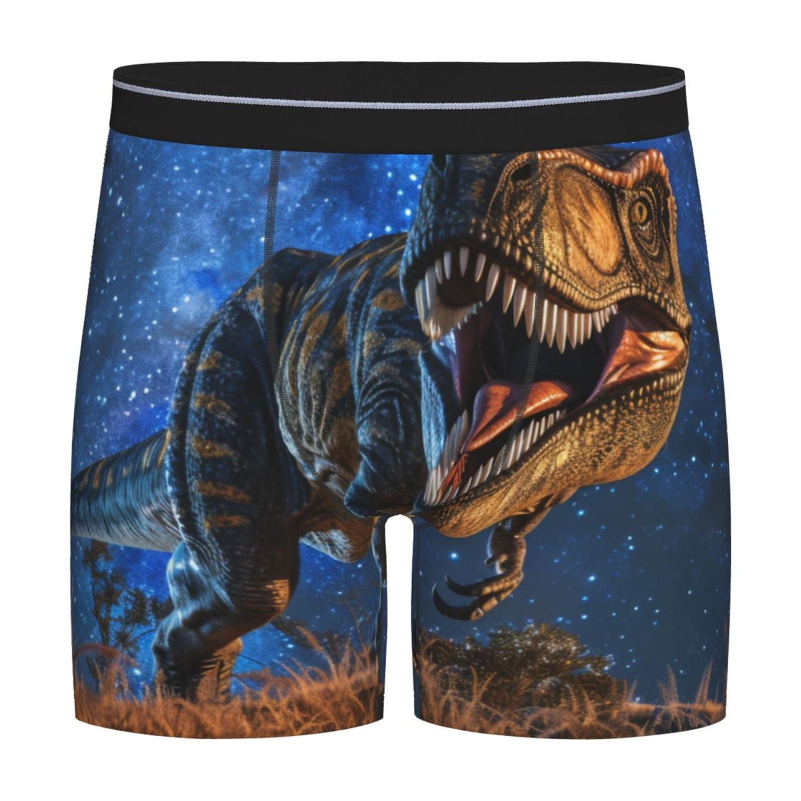 Disketp Starry Night Charging Dinosaur Men's Boxer Briefs Men’s ...