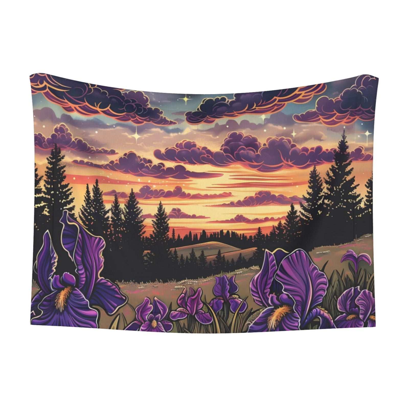 Disketp Starry Night Purple Irises Dog Blanket/Bed Cover for Dogs and ...