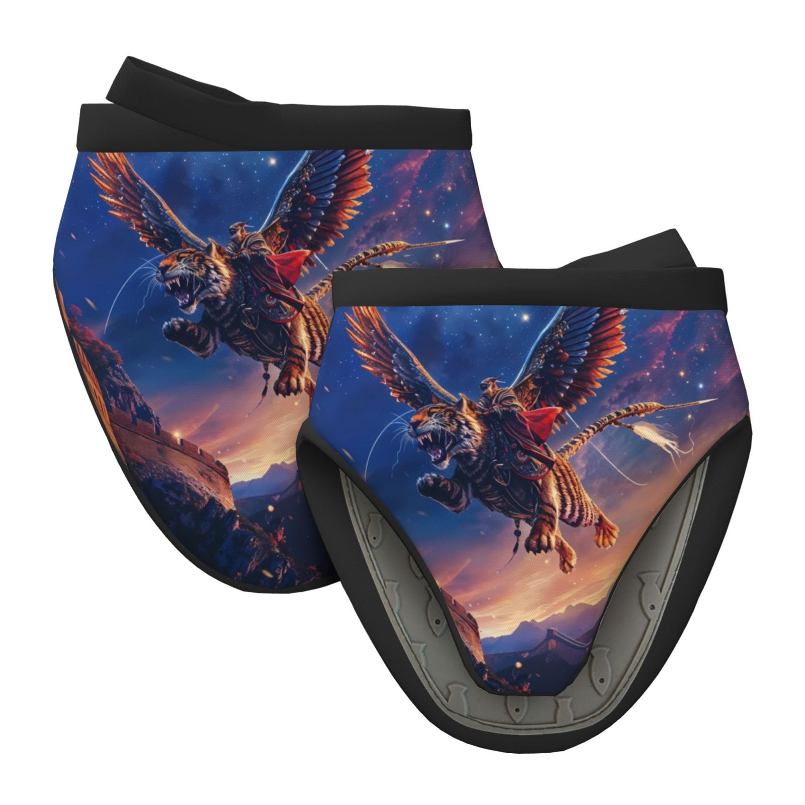 Disketp Starry Sky Flying Tiger Non-Slip Mini Oven Mitt Set, Short Oven ...