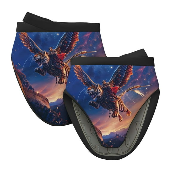 Disketp Starry Sky Flying Tiger Non-Slip Mini Oven Mitt Set, Short Oven ...