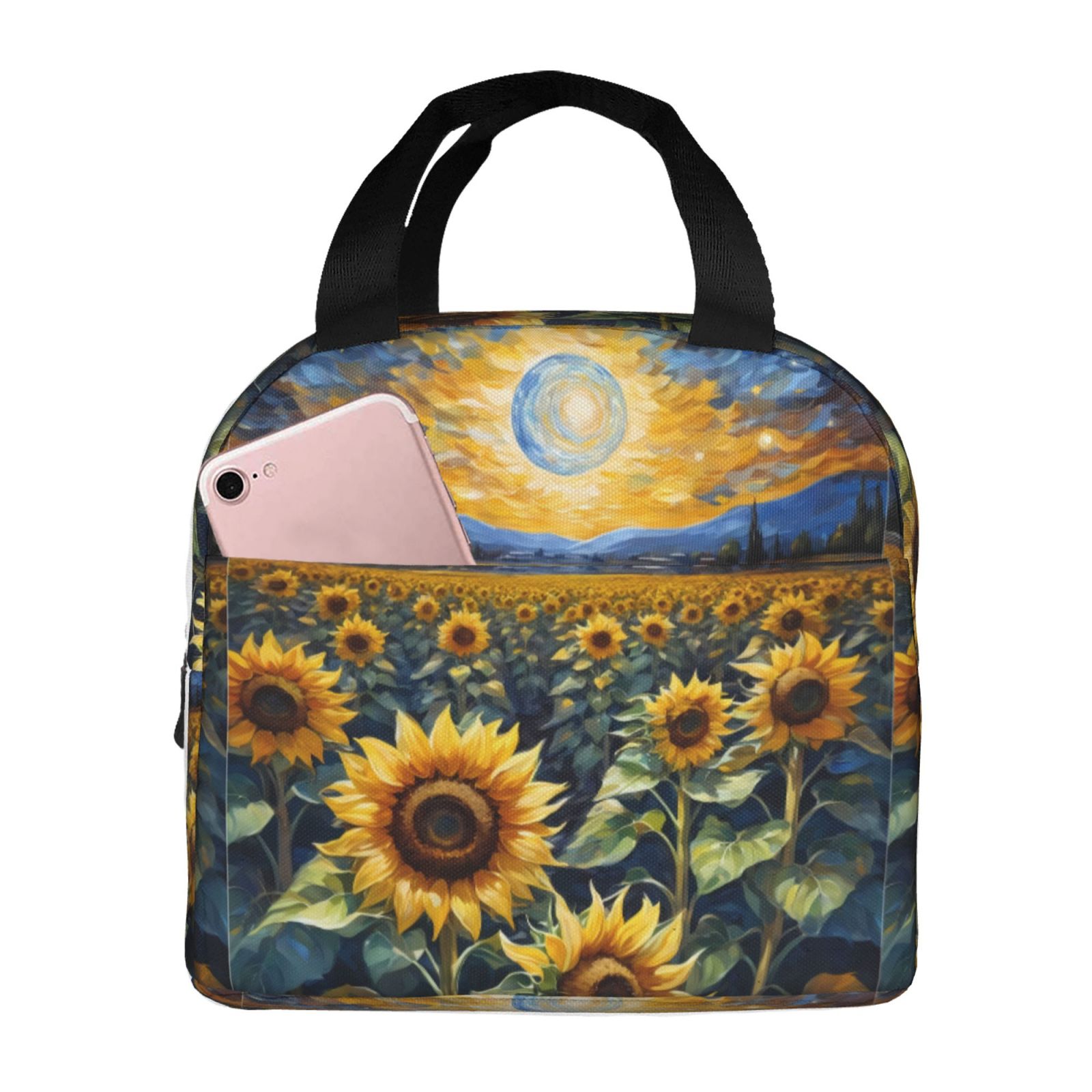 Disketp Starry Sky Moon Sunflower Lunch Bag for Women Men, Leakproof ...