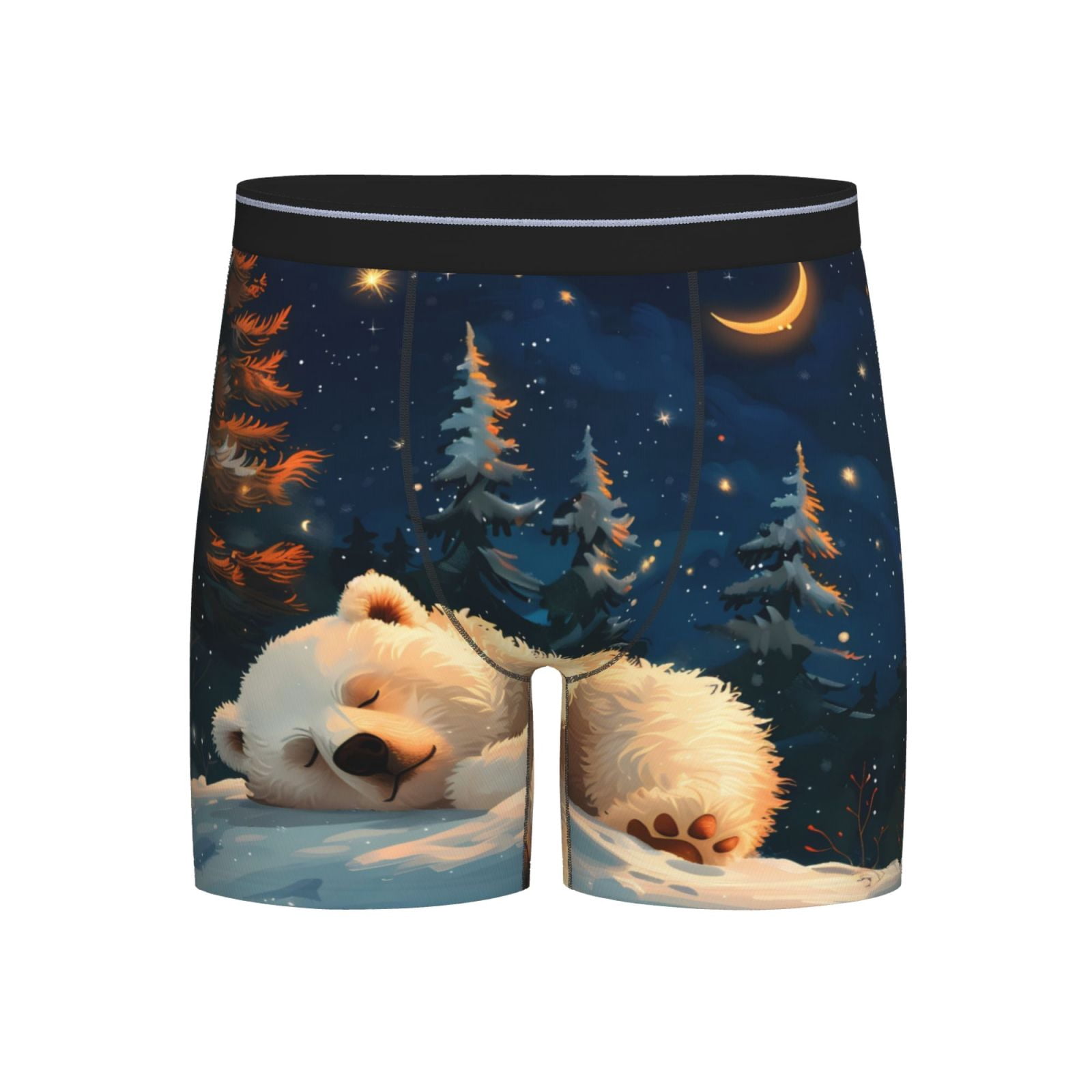 Disketp Starry Sky Sleep White Bear Men's Boxer Briefs Men’s Underwear ...