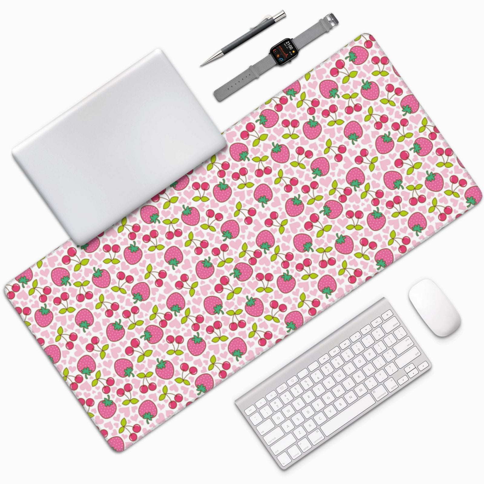 Disketp Strawberry And Cheery Gaming Mouse Mat Long Extended Mouse Pad ...