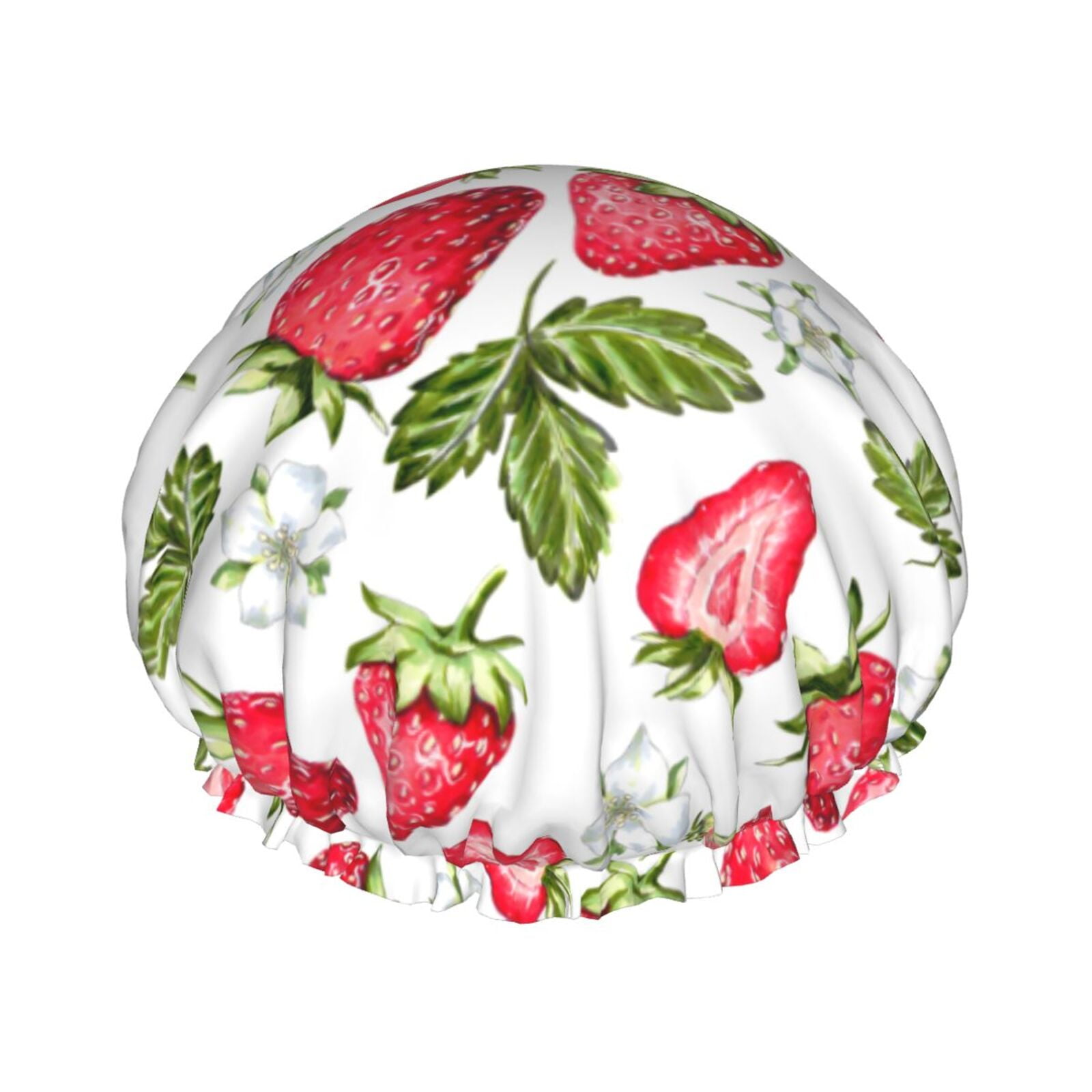 Disketp Strawberry1 Shower Caps,Reusable Shower Cap For Women, Double ...