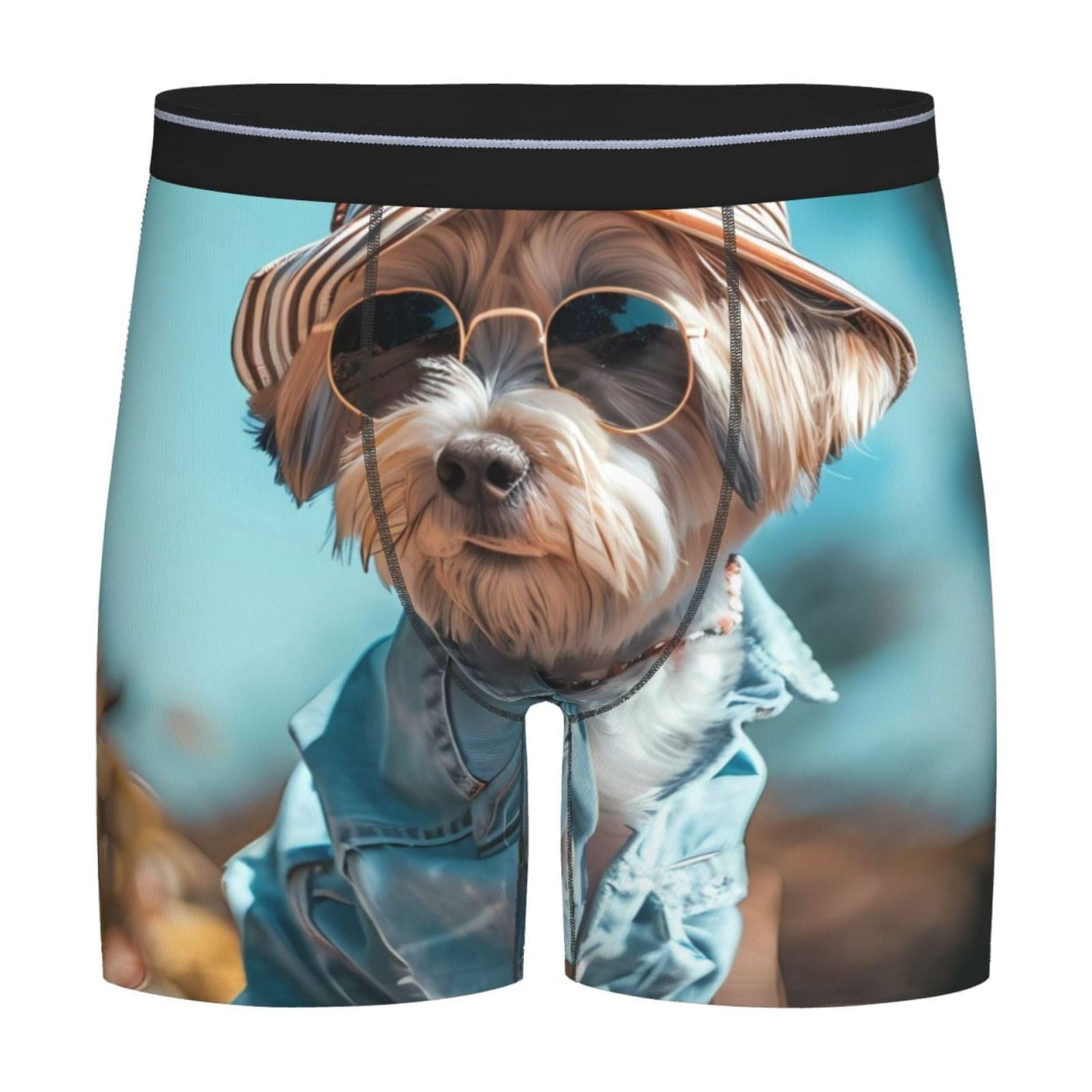 Disketp Stylish Dog in Denim Outfit Men's Boxer Briefs Men’s Underwear ...
