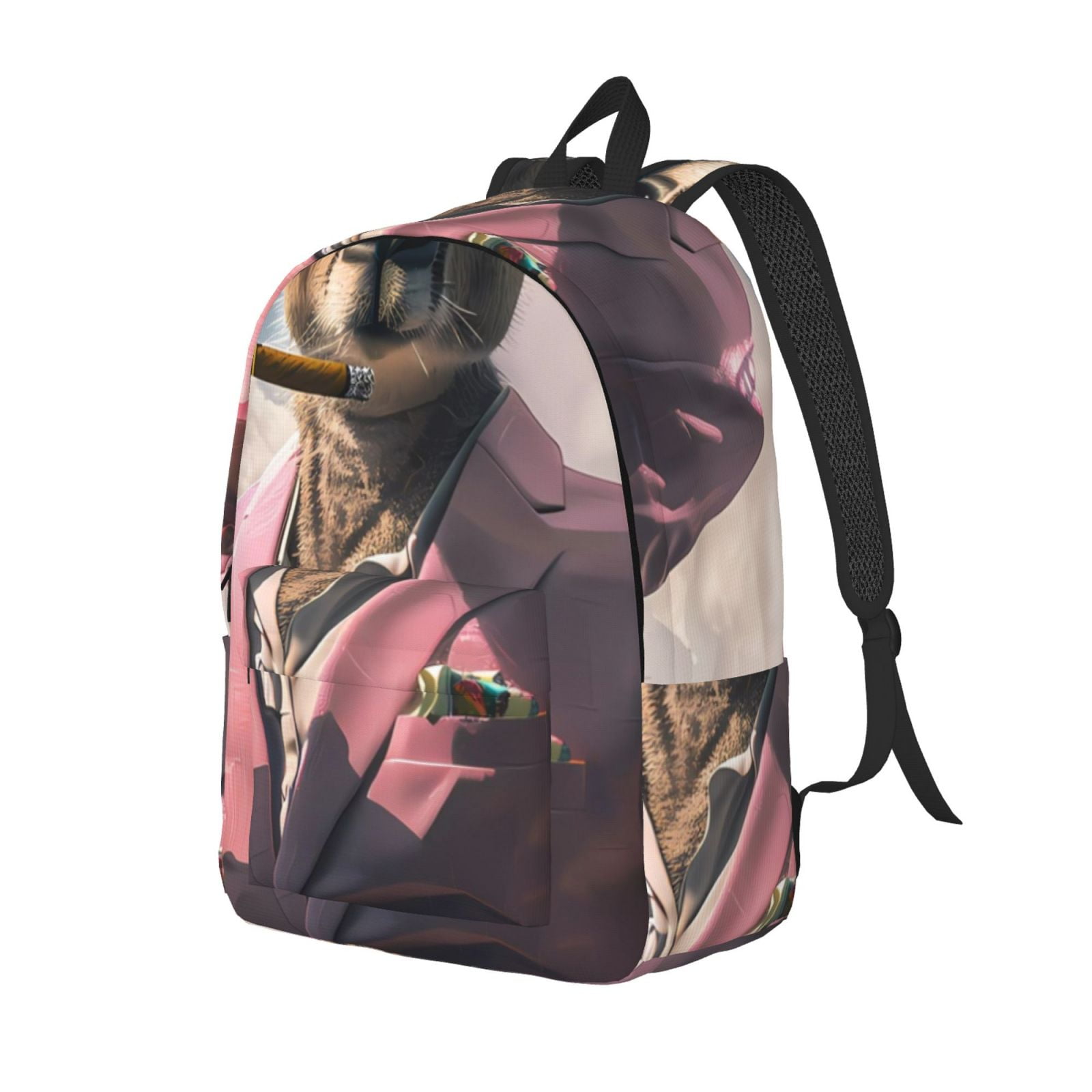 Disketp Stylish Kangaroo In Suit Canvas Backpack Lightweight Travel ...