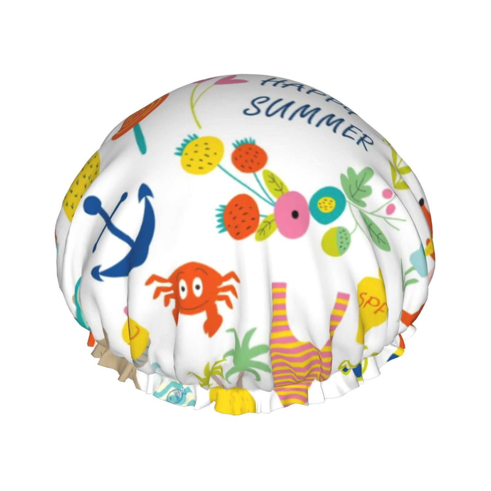 Disketp Summer Animal Shower Caps,Reusable Shower Cap For Women, Double ...
