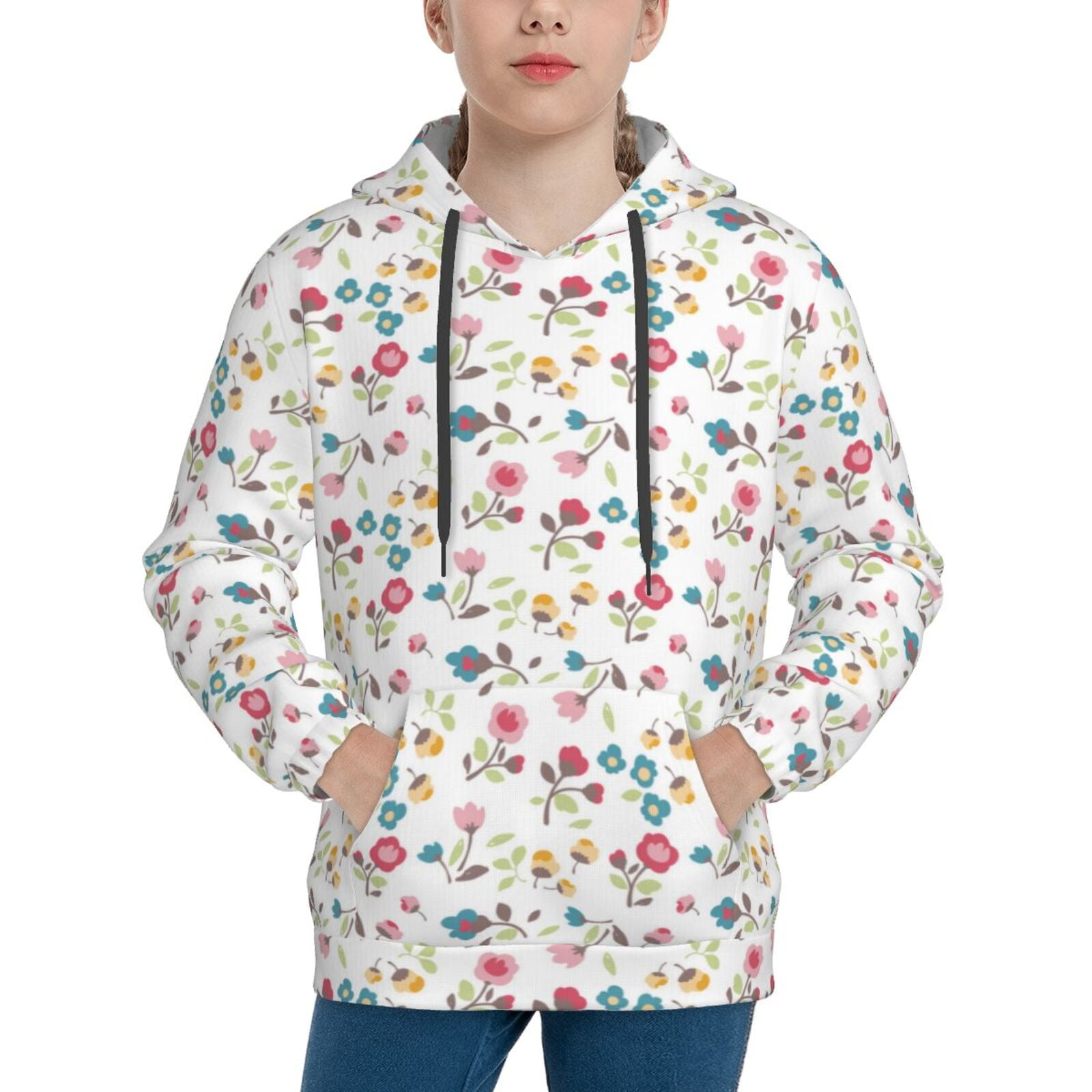 Disketp Summer Floral Youth Hoodie Sweatshirt for Boys Girls Kids ...