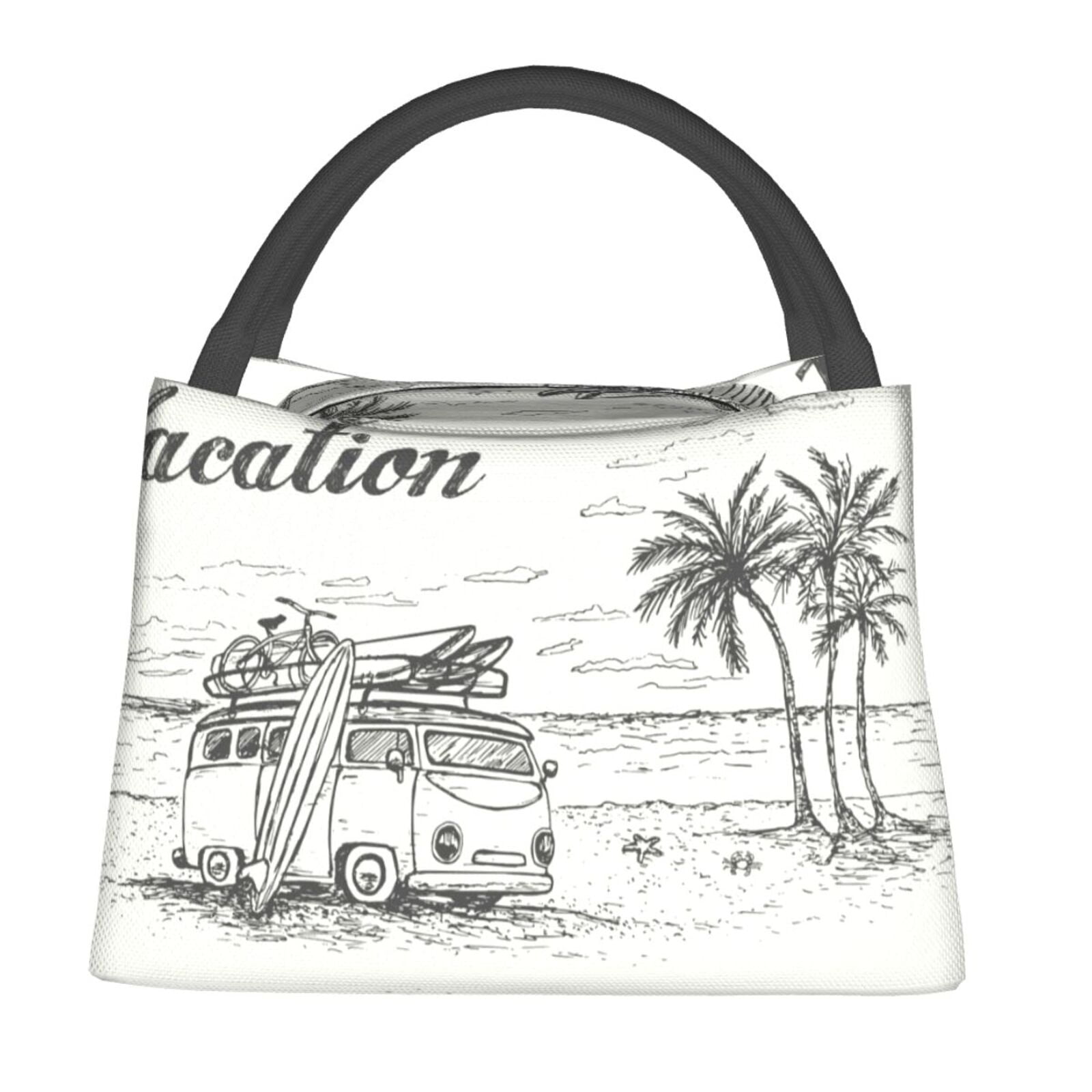 Disketp Summer Vacation Scene With Camping Van Insulated Bags ...
