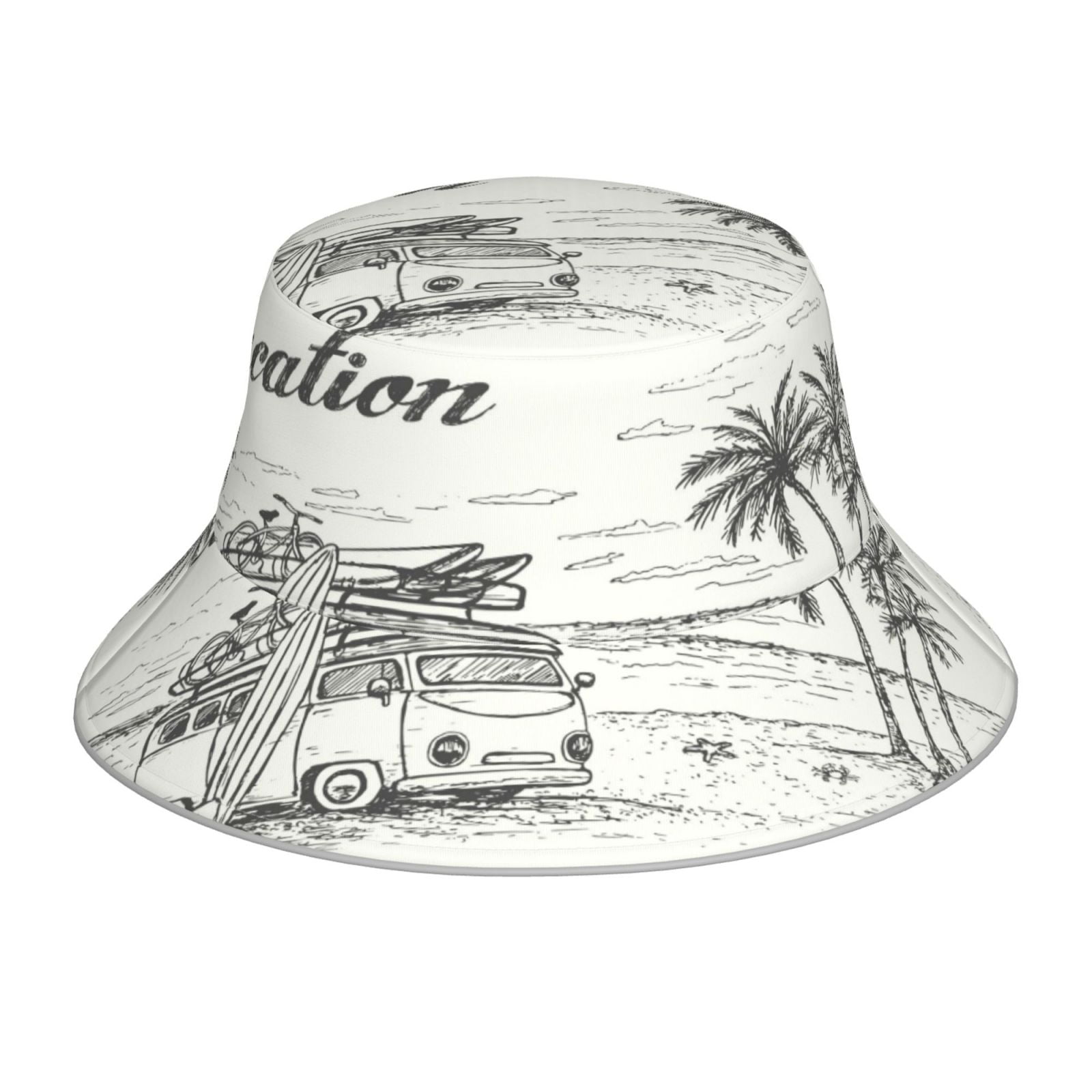 Disketp Summer Vacation Scene With Camping Van Print Reflective Bucket ...