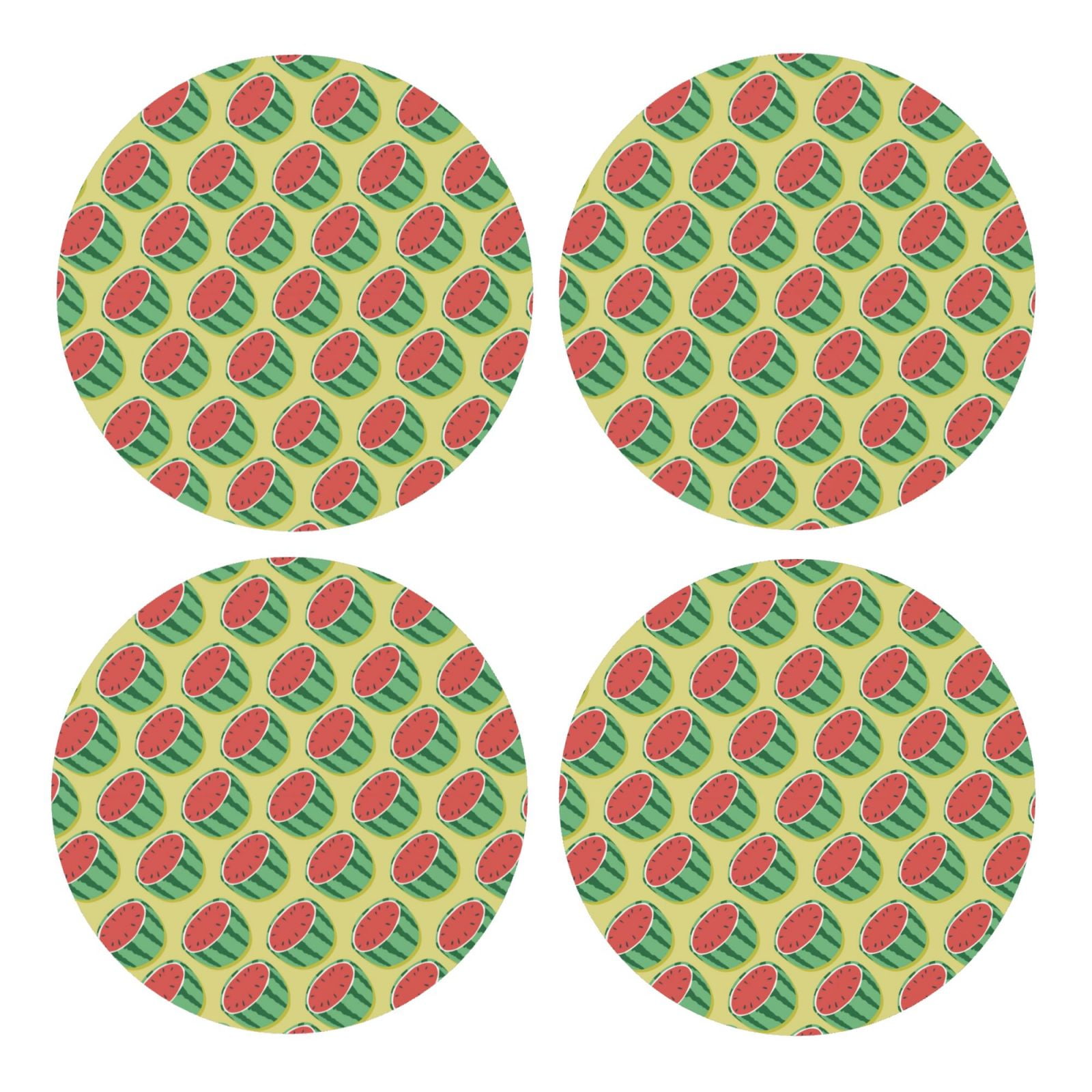 Disketp Summer Watermelon MDF Cork Coaster 4 Pcs - Absorbent Beverage ...