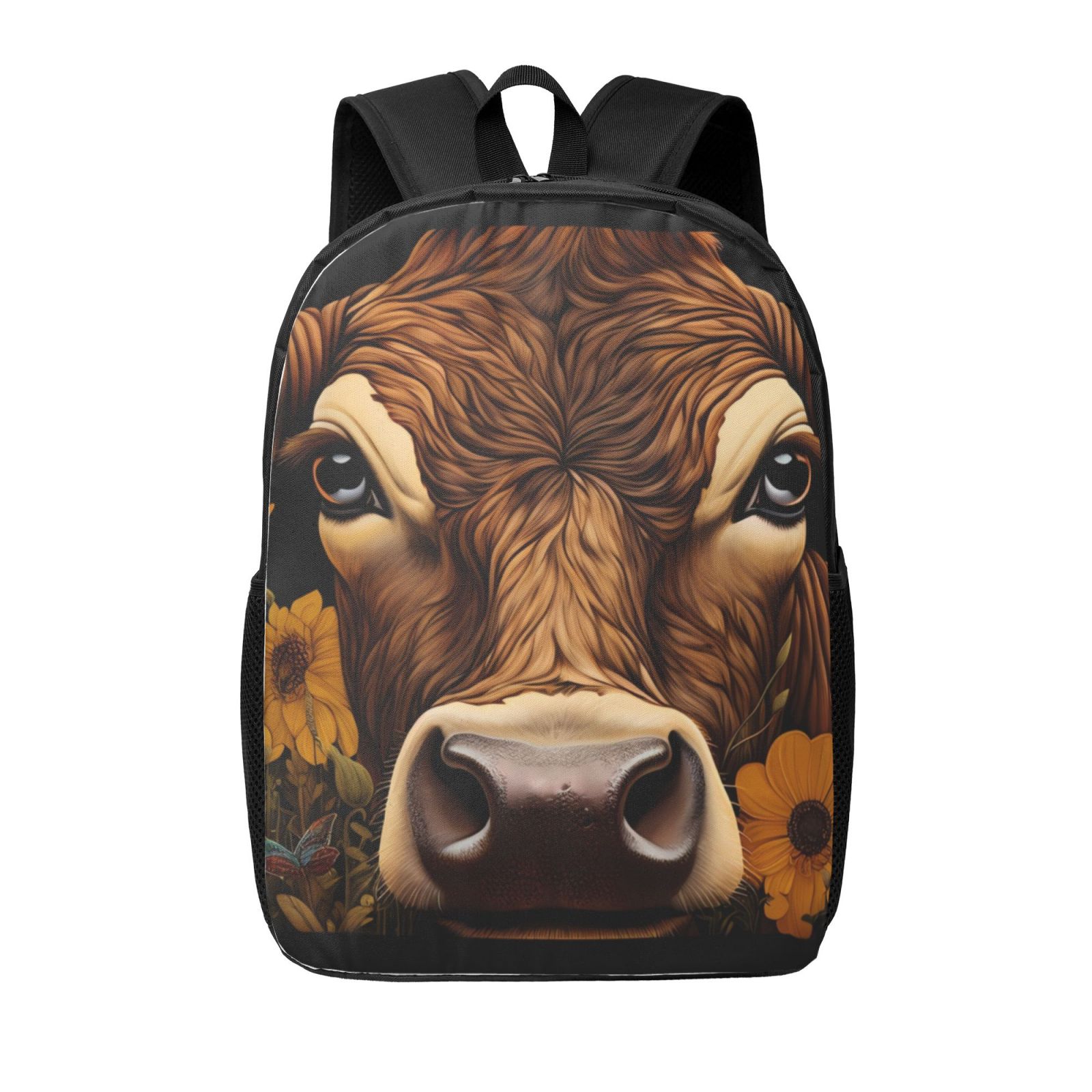 Disketp Sunflower Butterfly Cow School Backpack, Lightweight Basic ...