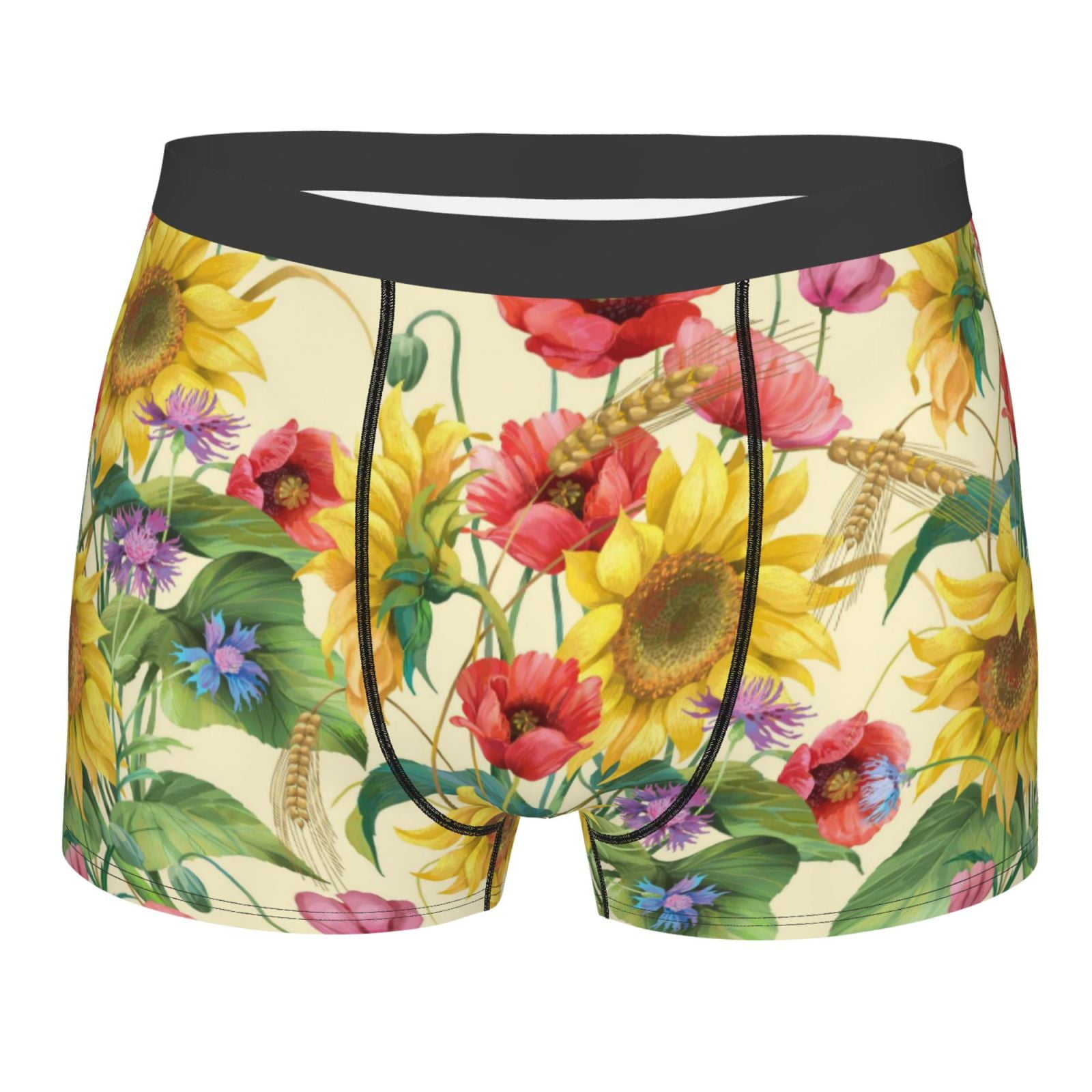 Disketp Sunflower Cornflower Poppy Men'S Boxer Briefs,Soft And ...