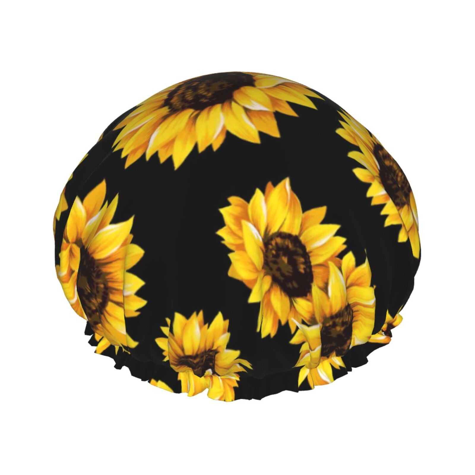 Disketp Sunflower Shower Caps,Reusable Shower Cap For Women, Double ...