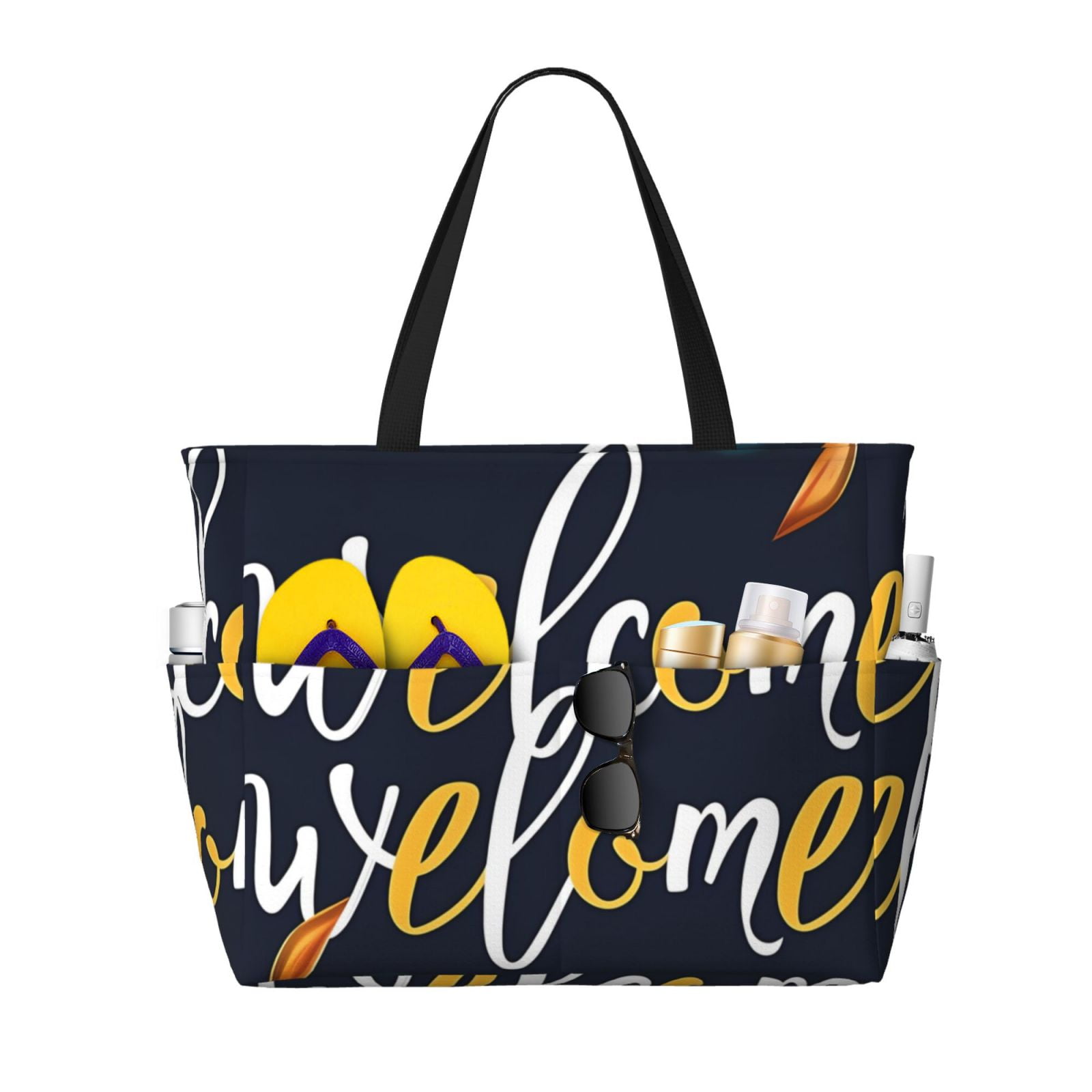 Disketp Sunflower Welcome A Large Capacity Beach Bag, Waterproof ...