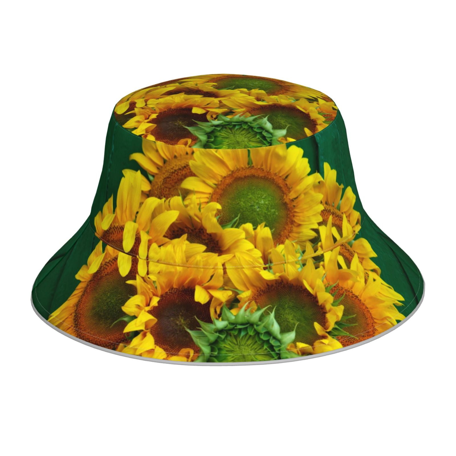 Disketp Sunflowers In Bucket Print Reflective Bucket Hat Beach Hat ...