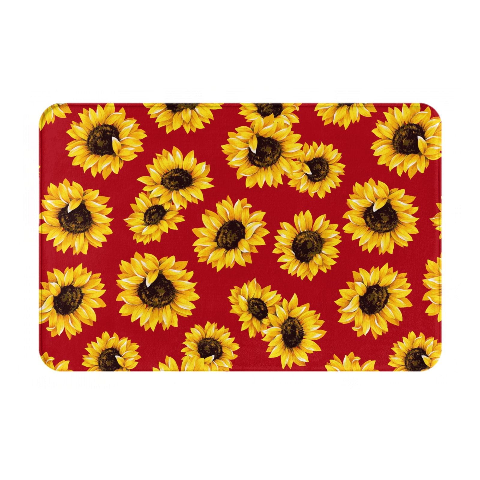 Disketp Sunflowers On Red Mat For Front Door Outside - Doormat Outdoor ...