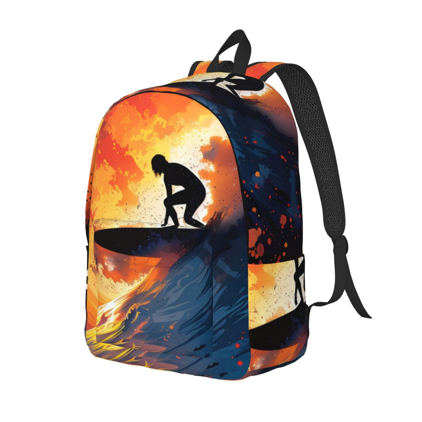 Disketp Sunset Surfing Silhouette Canvas Backpack Lightweight Travel ...