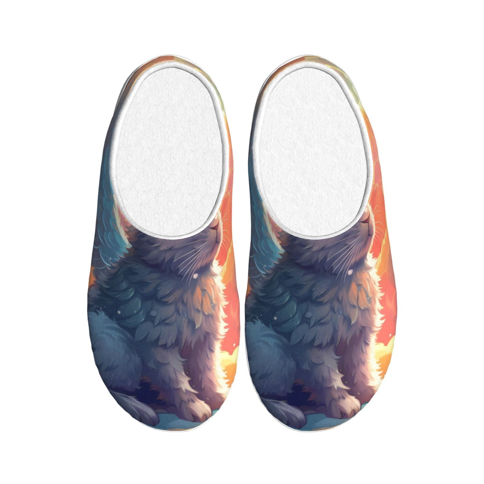 Disketp Sunshine Winged Rabbit Women's Men's Slippers Plush Slip-On ...