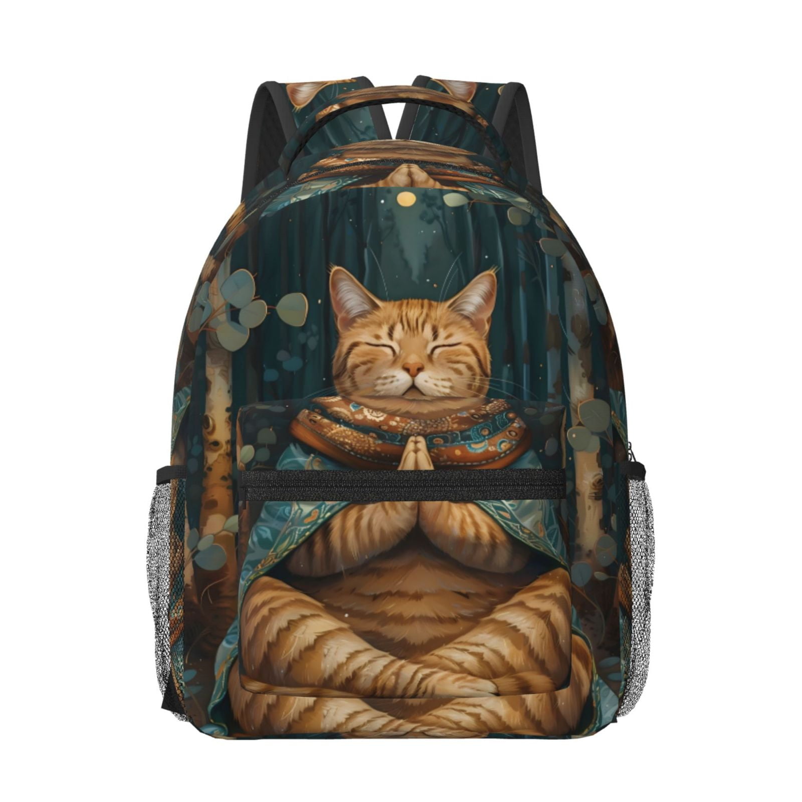 Disketp Surreal Meditating Cat Backpack - Comfortable Daypack with The ...