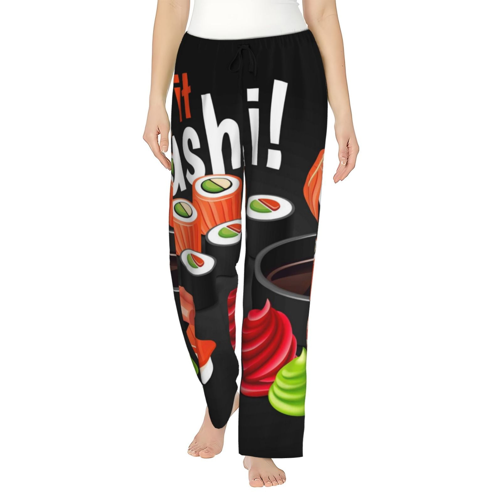 Disketp Sushi Print Women'S Comfy Pajama Pants Casual Drawstring ...