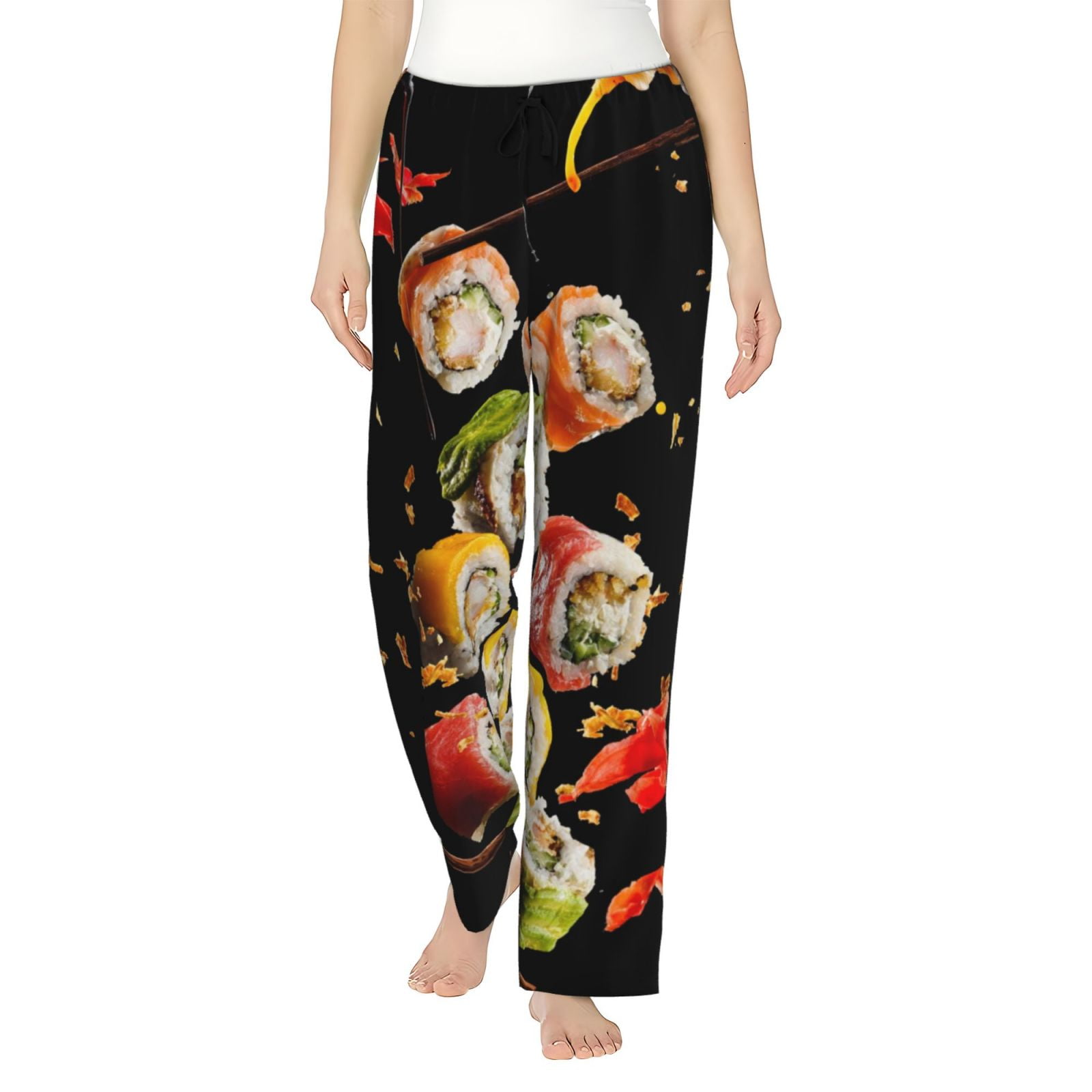 Disketp Sushi Print Women'S Comfy Pajama Pants Casual Drawstring ...