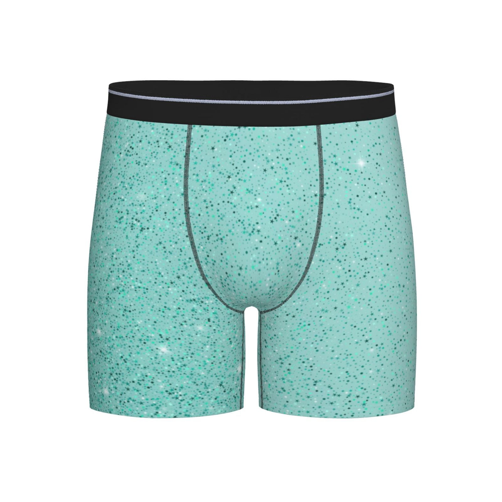 Disketp Teal Turquoise Glitter Men's Boxer Briefs Men’s Underwear Boxer ...