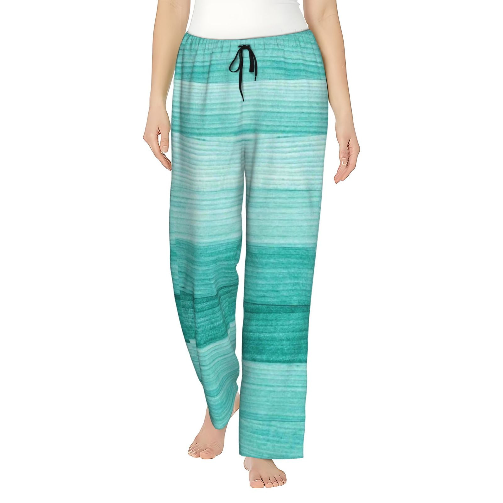 Disketp Teal Turquoise Print Women'S Comfy Pajama Pants Casual ...