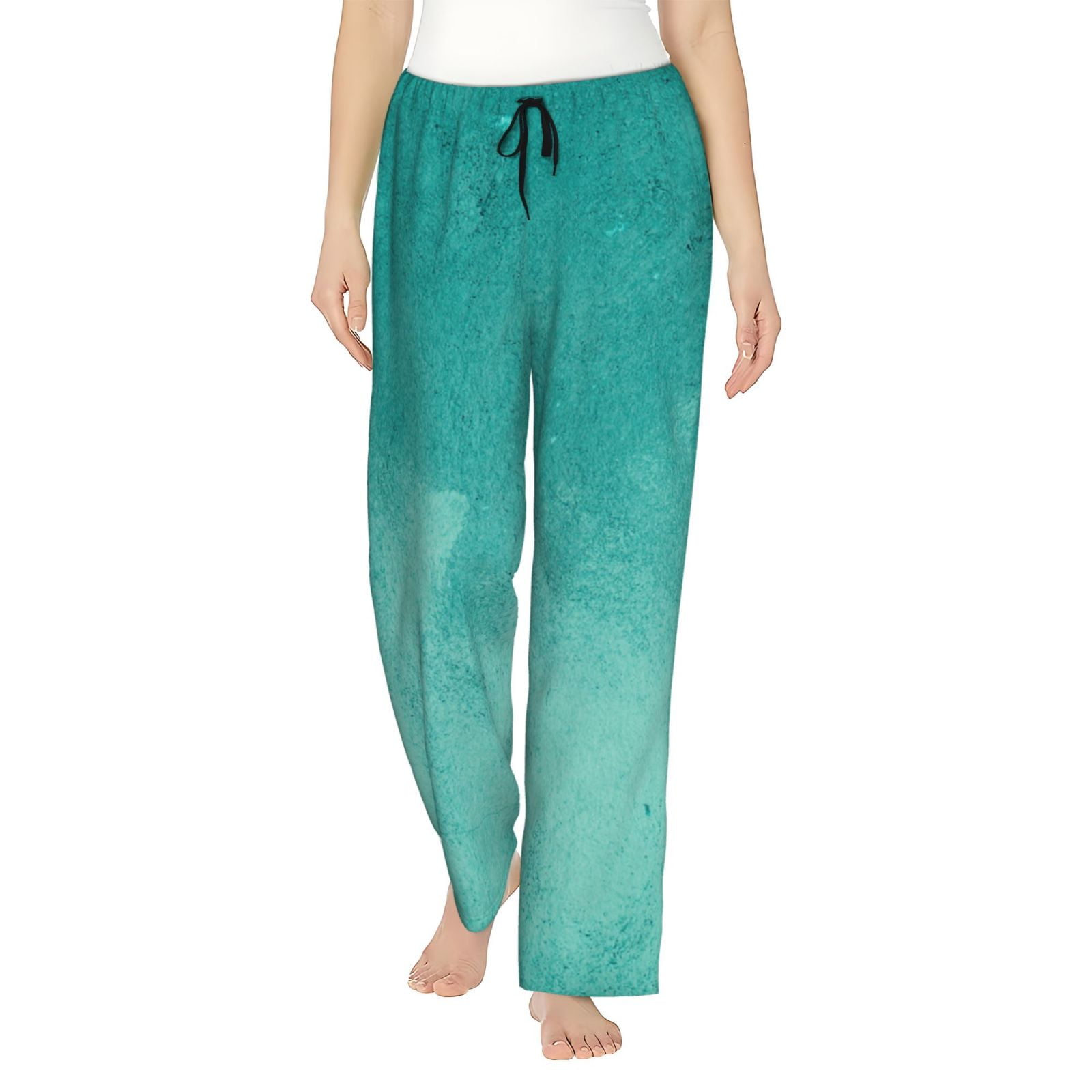 Disketp Teal Turquoise1 Women's Comfy Pajama Pants Casual Drawstring ...