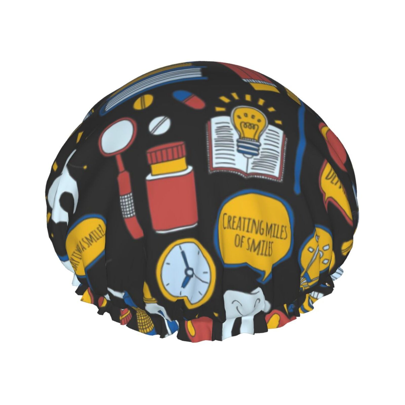 Disketp Teeth Shower Caps,Reusable Shower Cap For Women, Double Layer ...