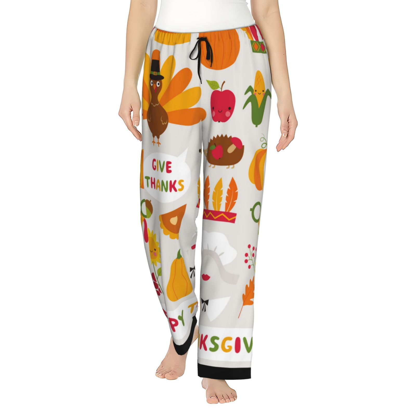 Disketp Thanksgiving Print Women'S Comfy Pajama Pants Casual Drawstring ...