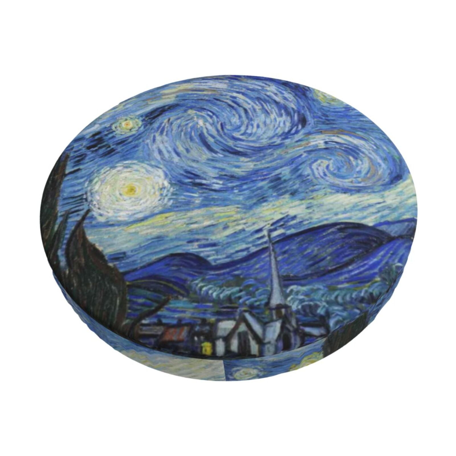 Disketp The Starry Night Stool Covers Round, Super Soft Round Bar Stool ...