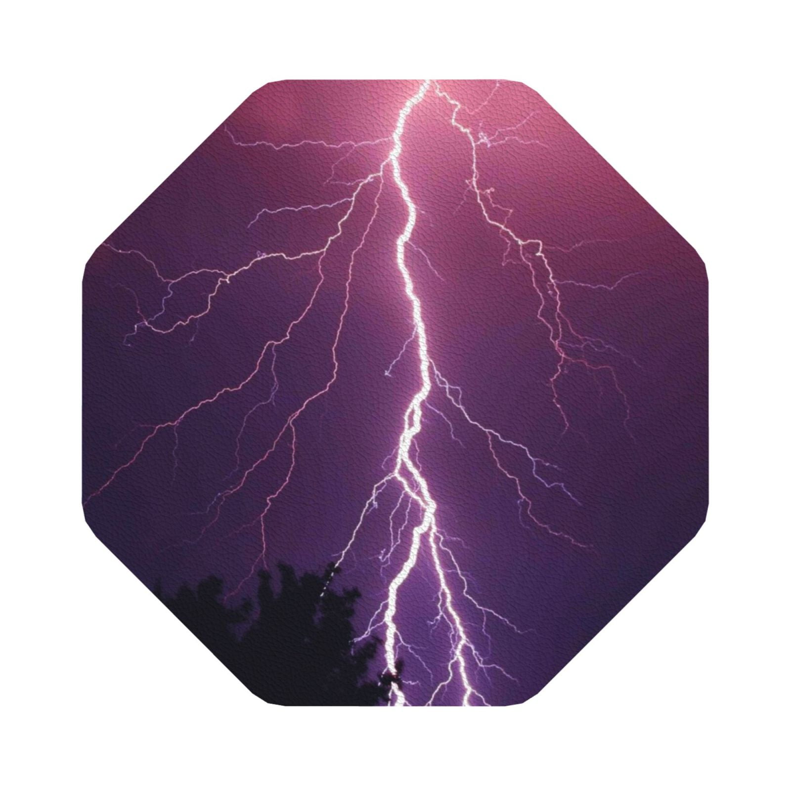 Disketp Thunderstorm Violet Purple Funny Coasters,6 Pcs Leather ...