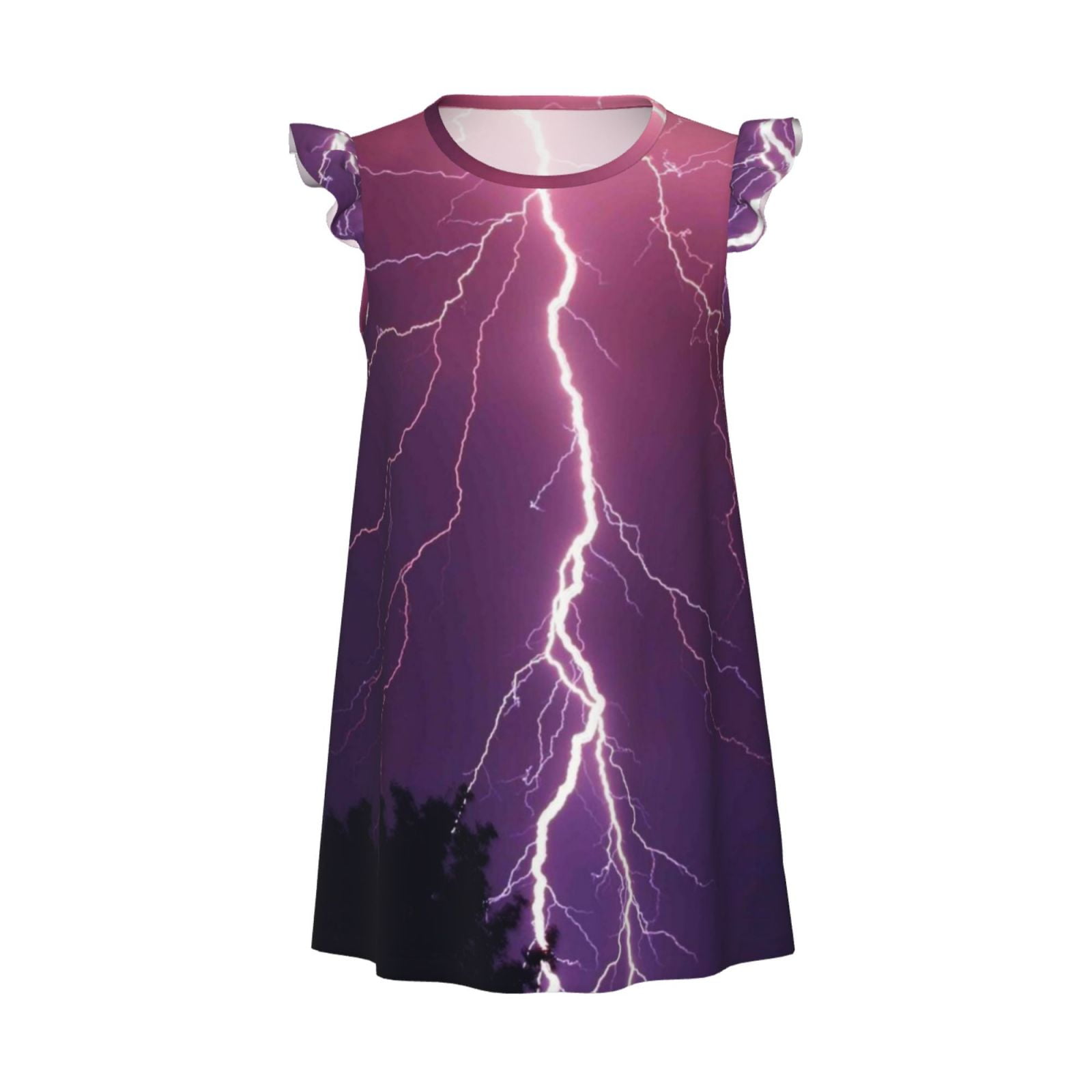 Disketp Thunderstorm Violet Purple Print Girls Nightgowns 3-10 Years ...