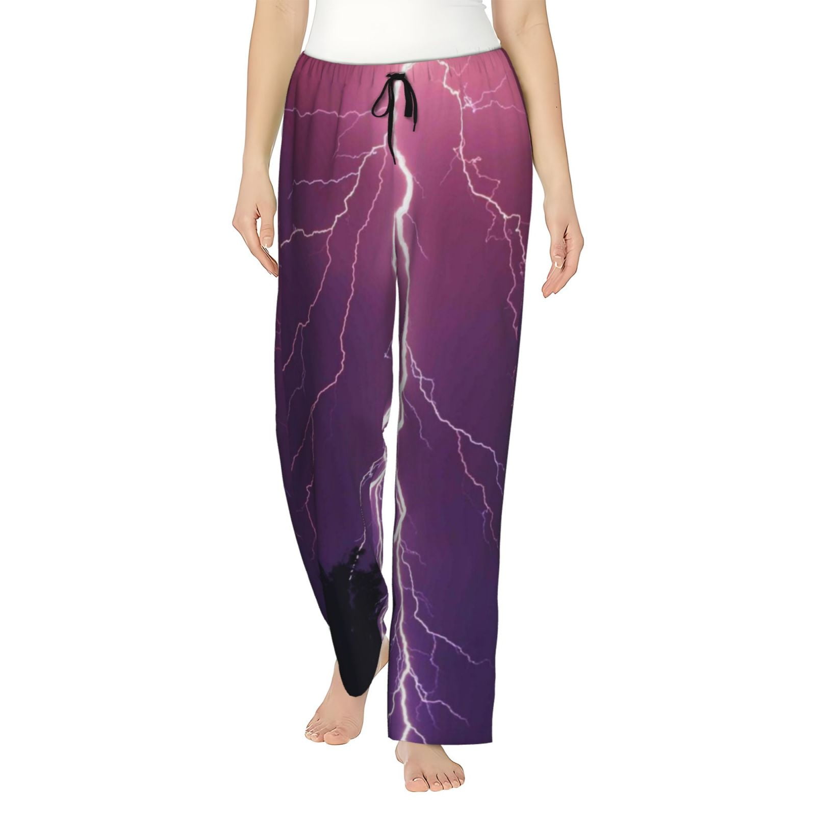 Disketp Thunderstorm Violet Purple Print Women'S Comfy Pajama Pants ...
