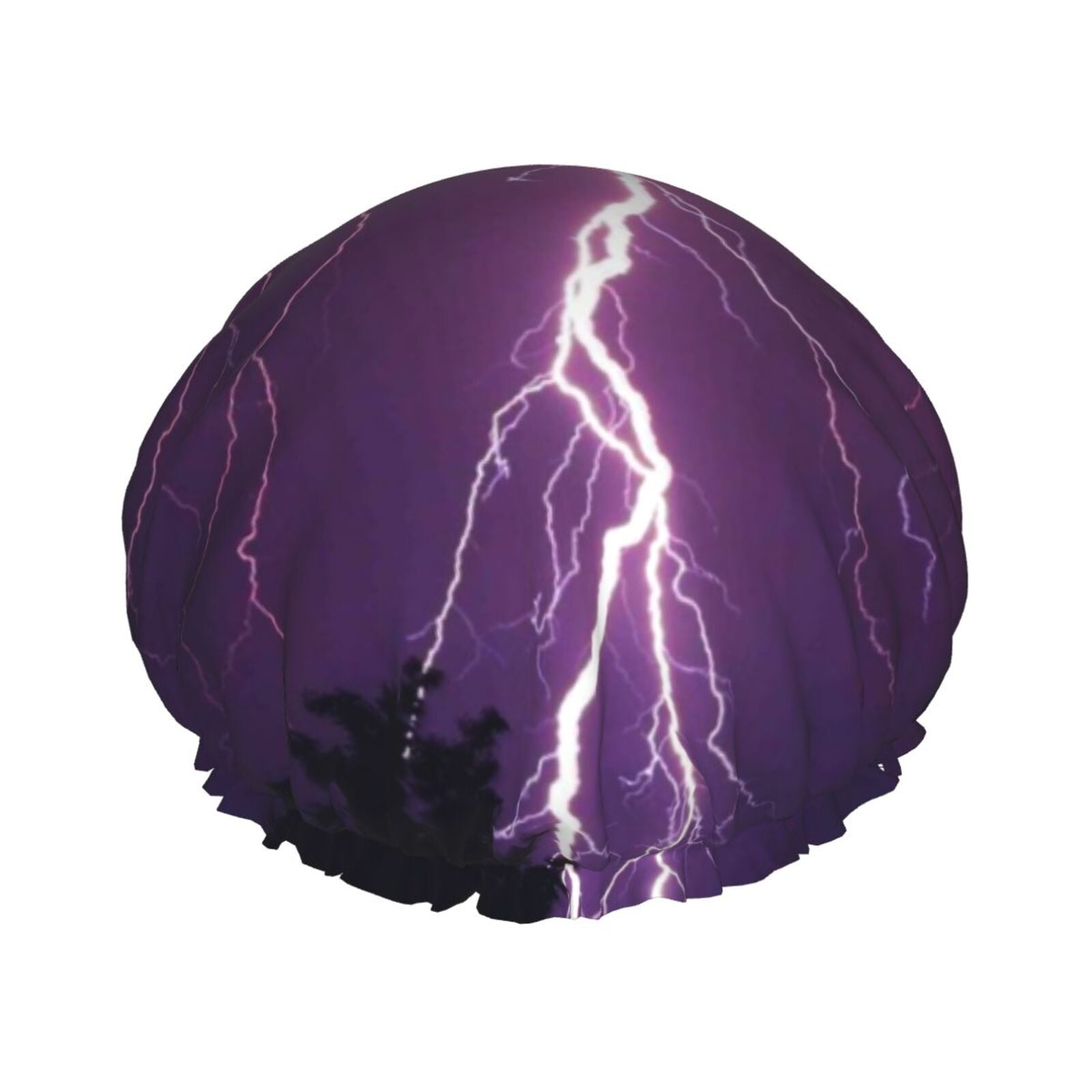 Disketp Thunderstorm Violet Purple Shower Caps,Reusable Shower Cap For ...