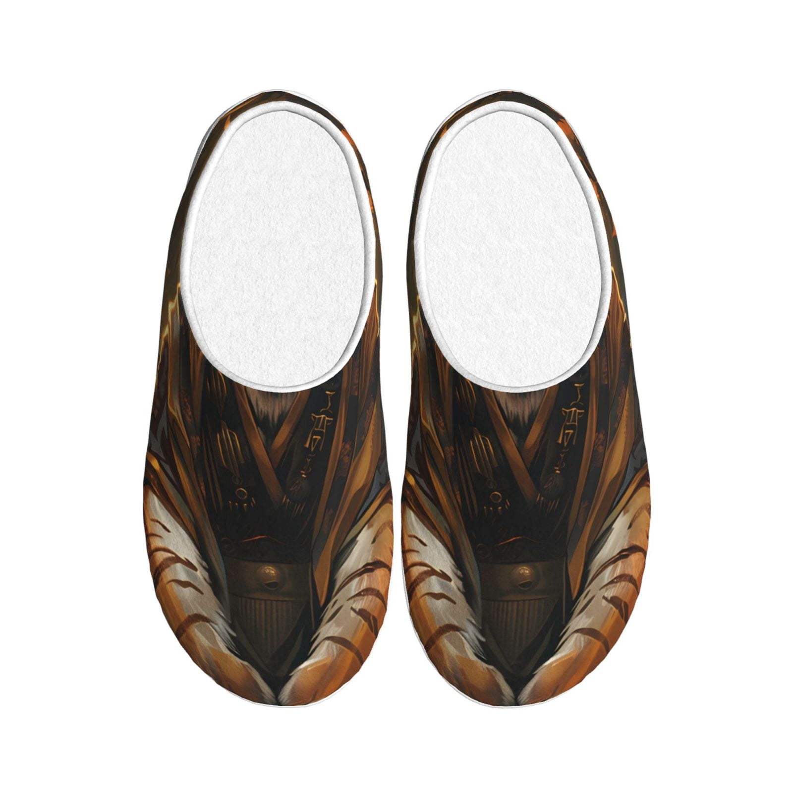 Disketp Tiger In The Fallen Leaf Forest Women's Men's Slippers Plush ...