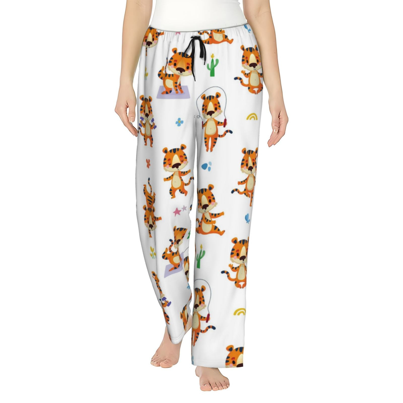 Disketp Tigers Go In For Sports Print Women'S Comfy Pajama Pants Casual ...
