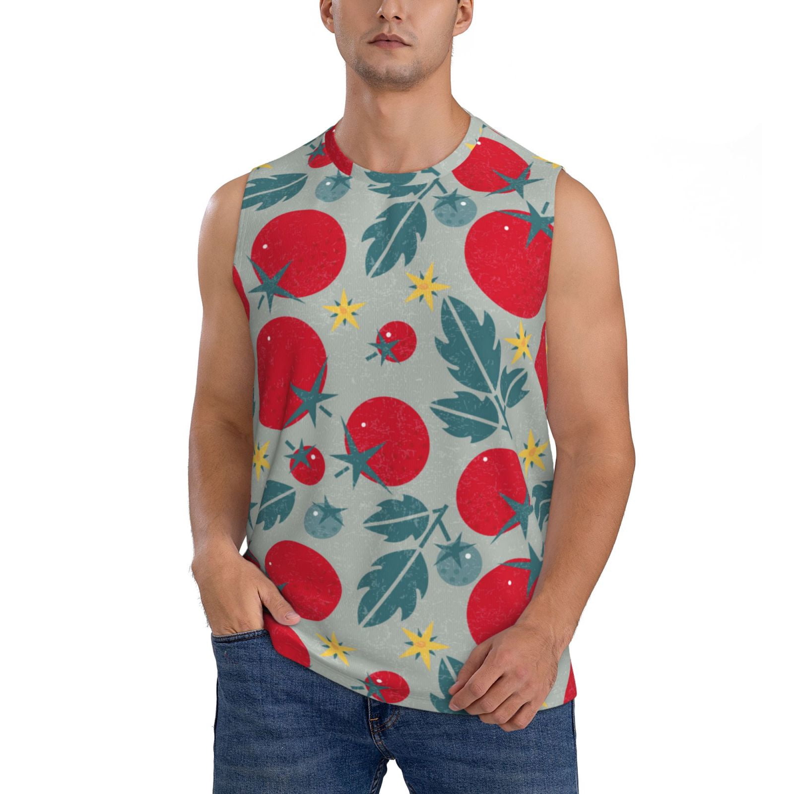 Disketp Tomato Sleeveless Tshirts for Men, Muscle Shirts for Men Dry ...