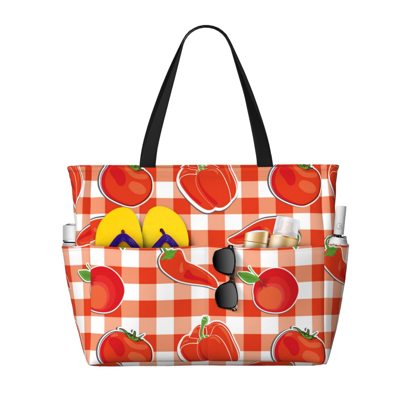 Disketp Tomatoes And Chili Large Capacity Beach Bag, Waterproof ...