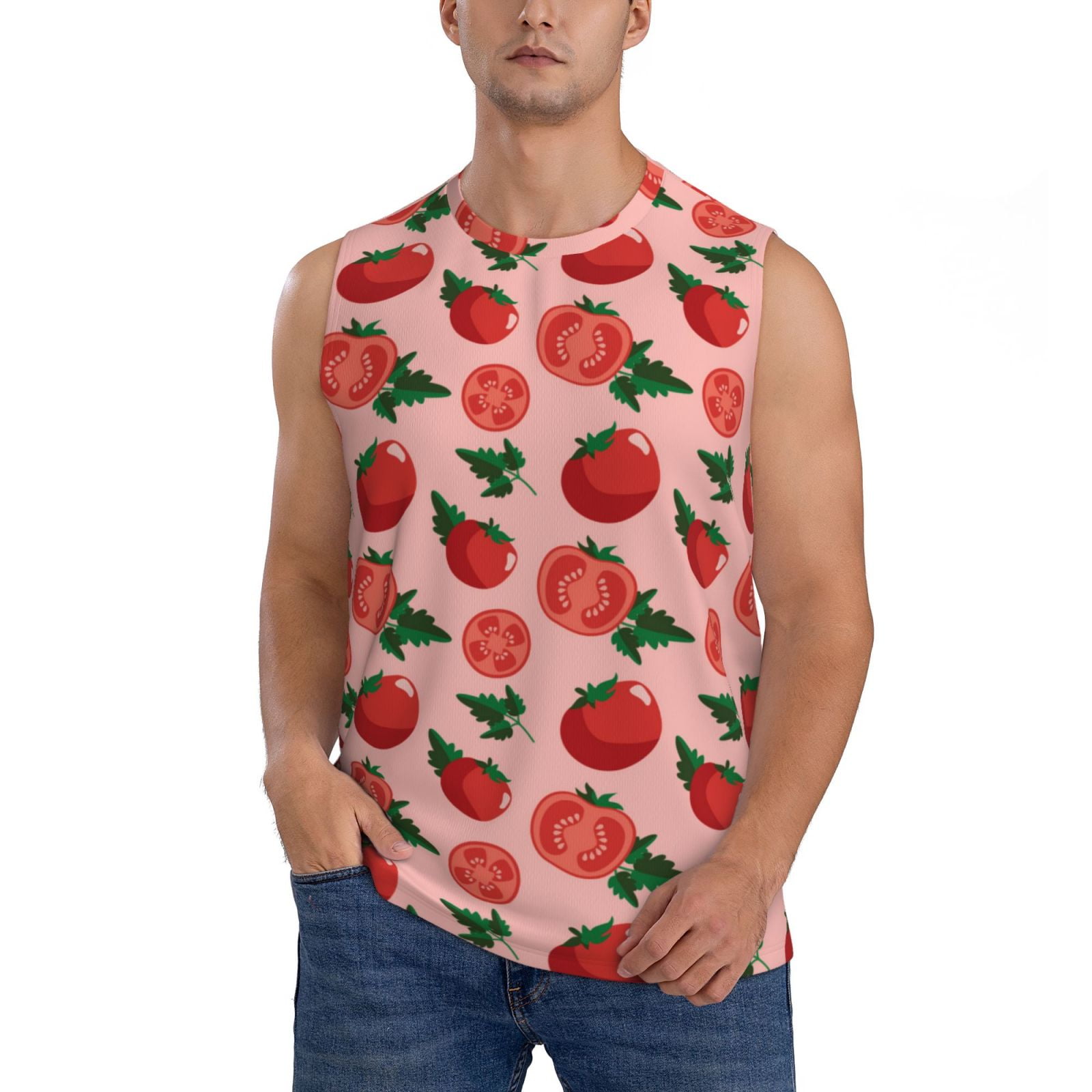 Disketp Tomatoes Sleeveless Tshirts for Men, Muscle Shirts for Men Dry ...