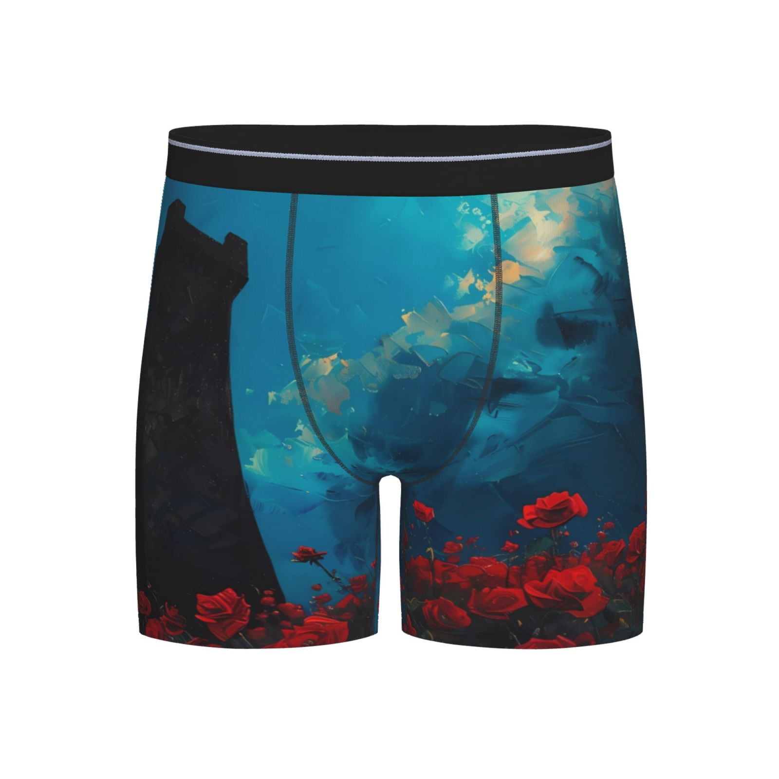 Disketp Tower And Red Roses Men's Boxer Briefs Men’s Underwear Boxer ...