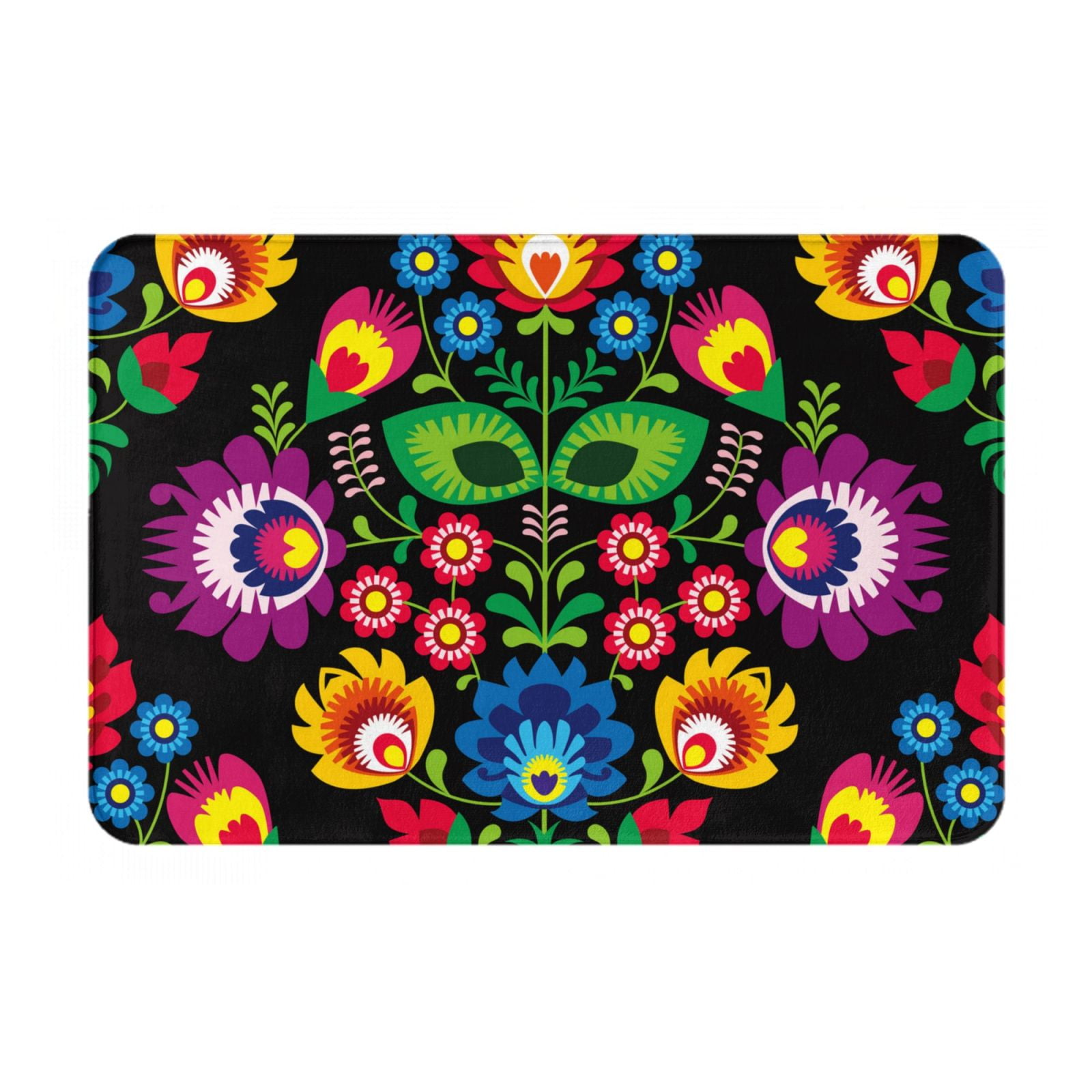 Disketp Traditional Floral Polish Mat For Front Door Outside - Doormat ...
